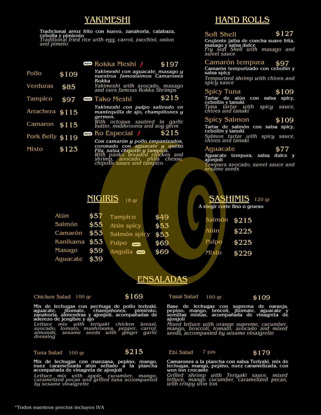 Menu Sushiko